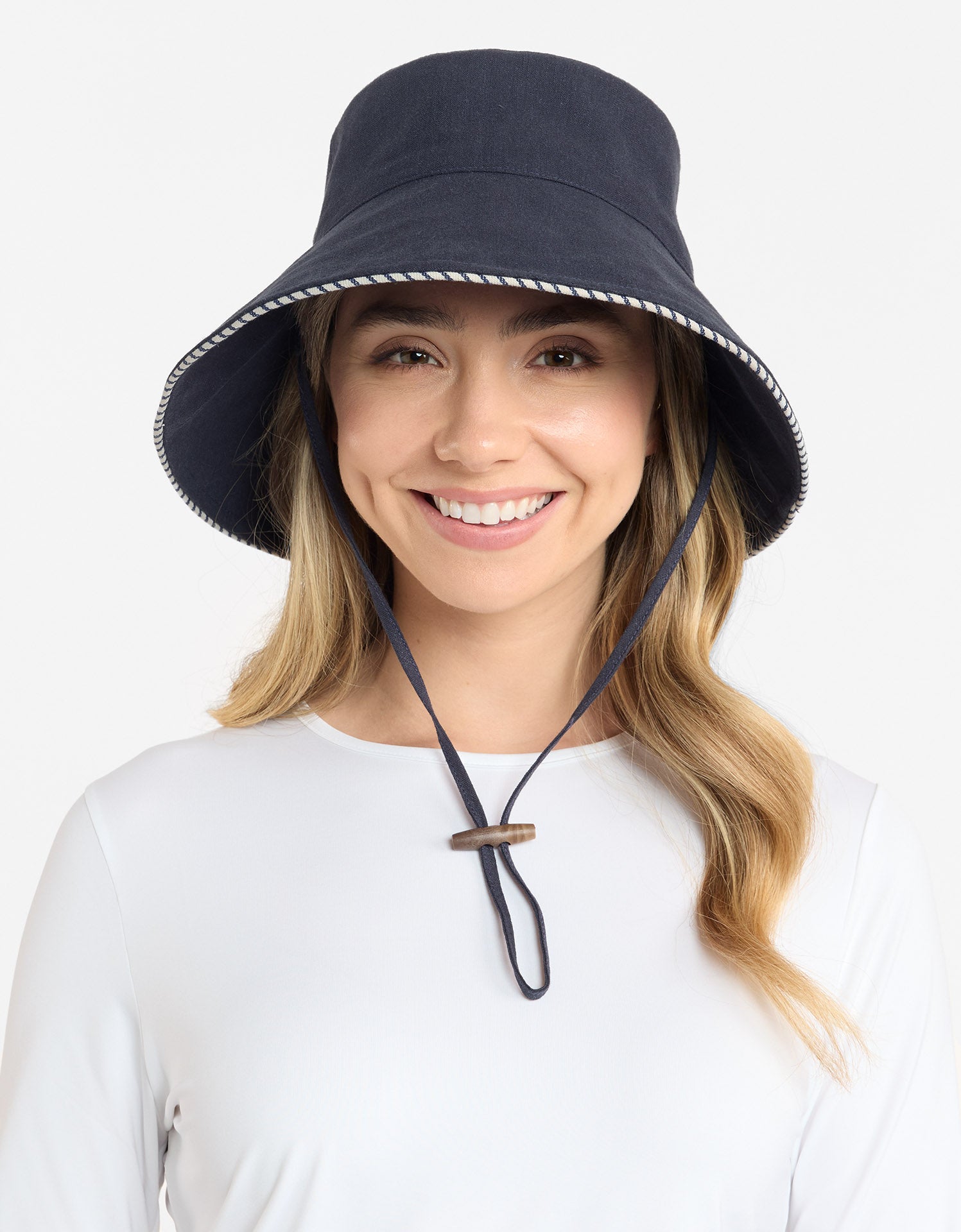 Navy Palm Beach Sun Hat UPF 50+ | Stylish Women's Sun Hat | Solbari AU